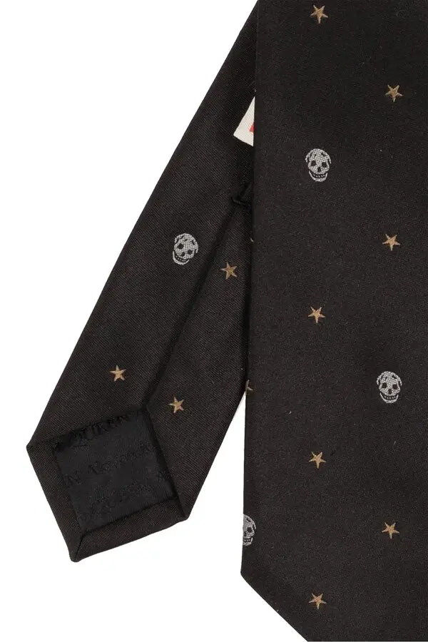 Alexander McQueen Star Skull Jacquard Pointed-tip Tie