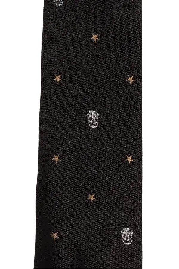 Alexander McQueen Star Skull Jacquard Pointed-tip Tie