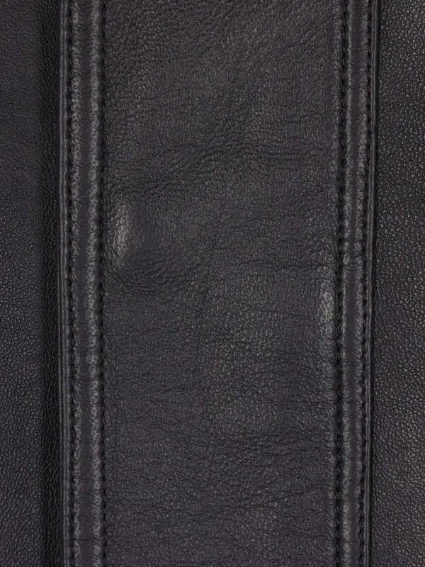 Balenciaga High-neck Leather Bomber Jacket