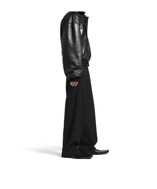 Balenciaga High-neck Leather Bomber Jacket