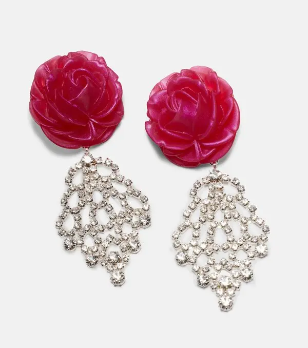 Magda Butrym Crystal-embellished Floral Drop Earrings