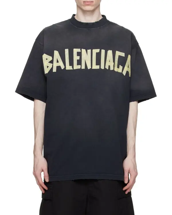 Balenciaga Tape Type Medium Fit T-shirt In Faded