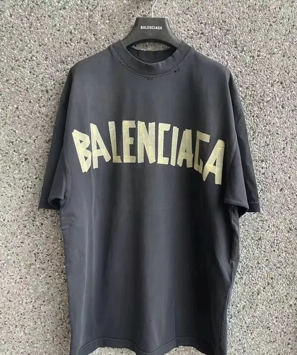 Balenciaga Tape Type Medium Fit T-shirt In Faded