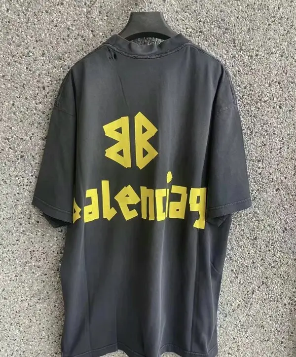 Balenciaga Tape Type Medium Fit T-shirt In Faded