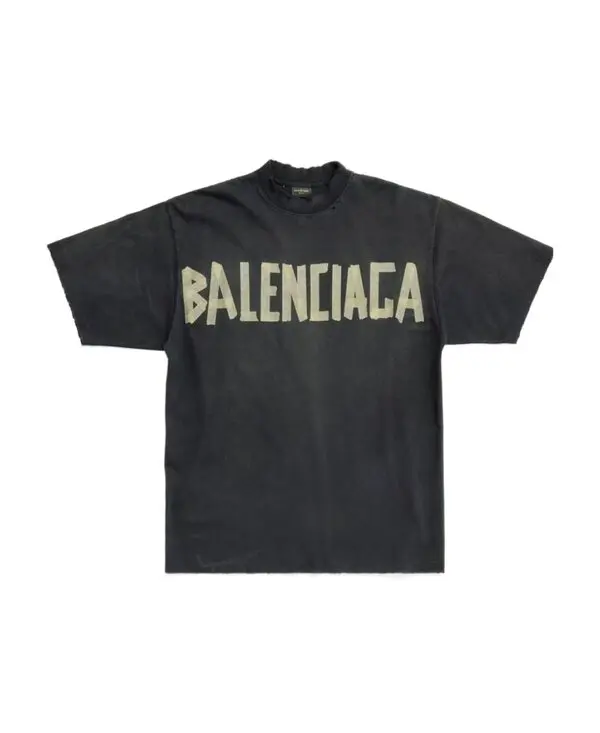 Balenciaga Tape Type Medium Fit T-shirt In Faded - Black