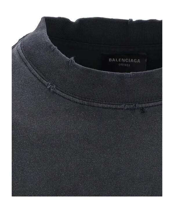 Balenciaga Tape Type Medium Fit T-shirt In Faded - Black