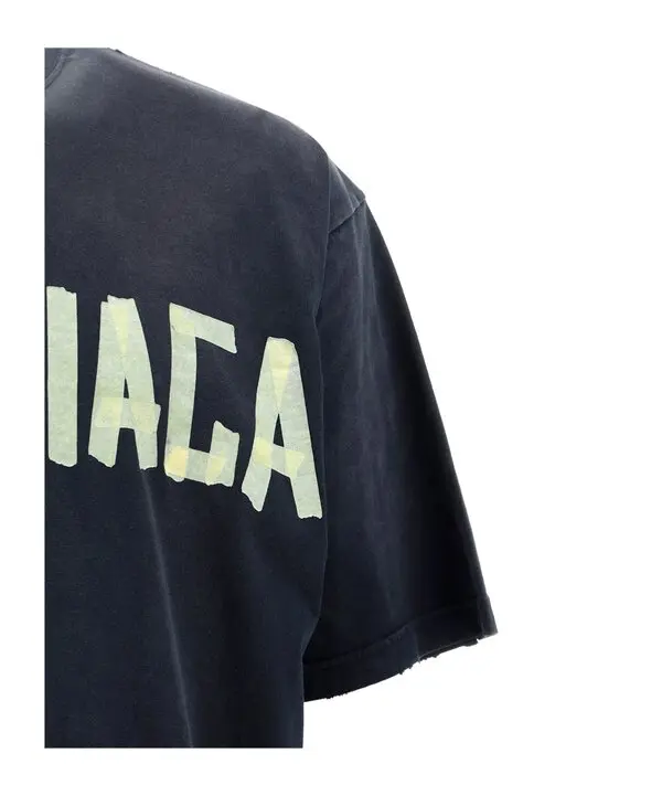 Balenciaga Tape Type Medium Fit T-shirt In Faded - Black