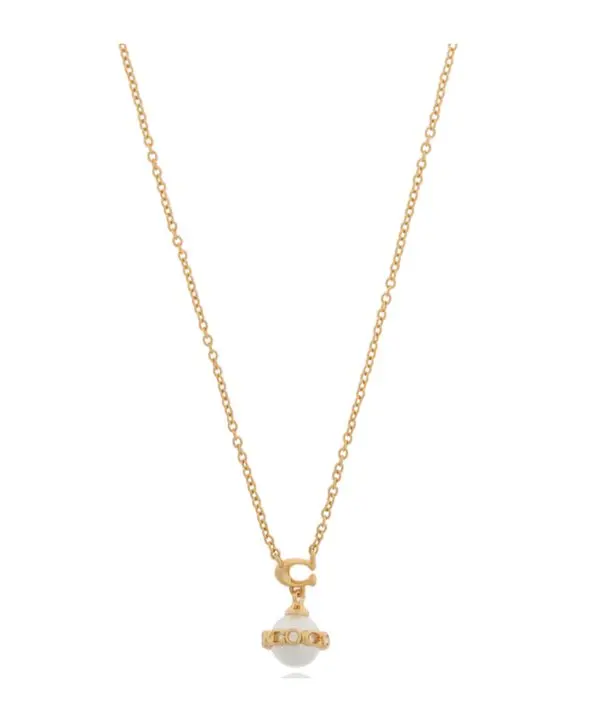 COACH Embellished Pendant Chain-linked Necklace