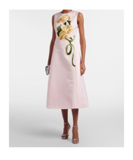 LEO Floral-appliqué Cocktail Dress