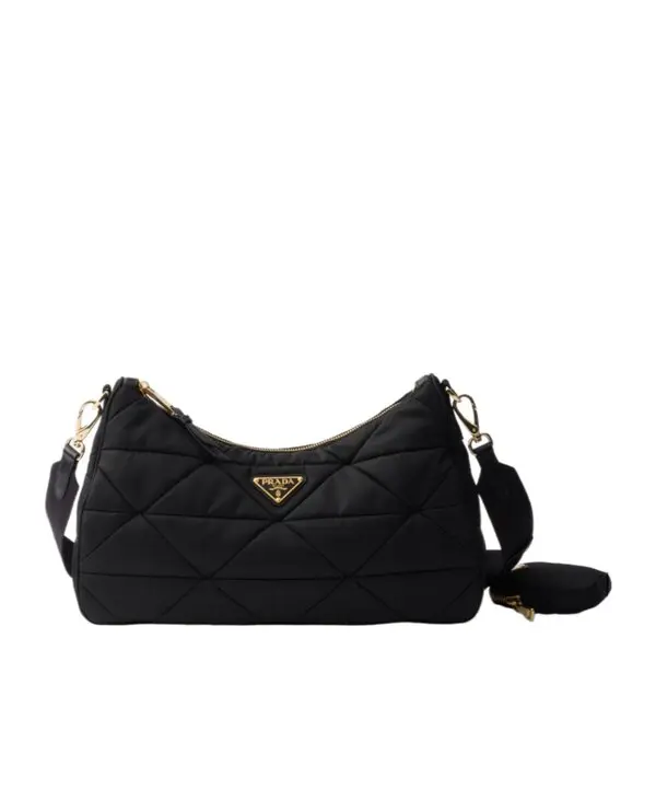 Prada Large Re-nylon Shoulder Bag - Black