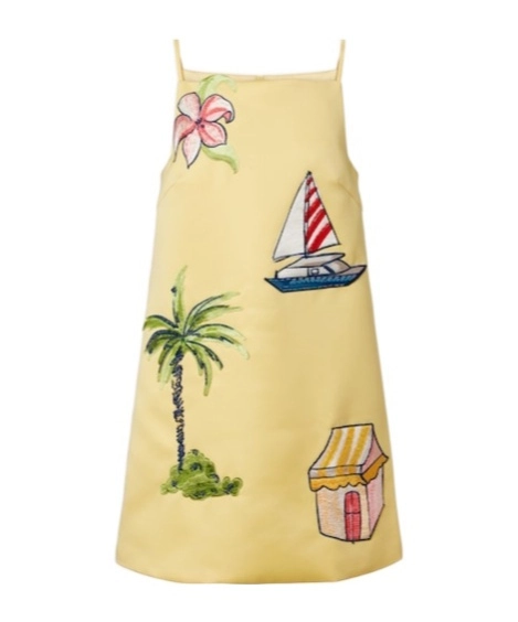 LEO Leia Beaded Patch-appliqué Minidress