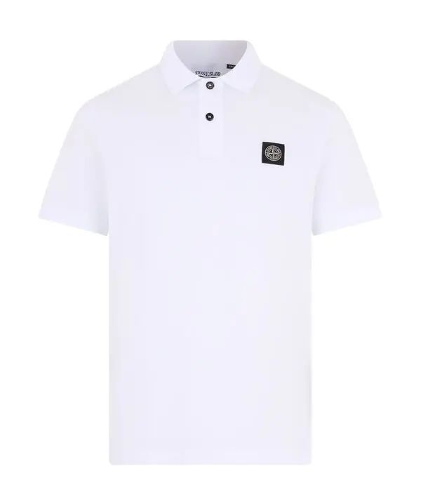 Stone Island Stretch Cotton Polo Shirt - White