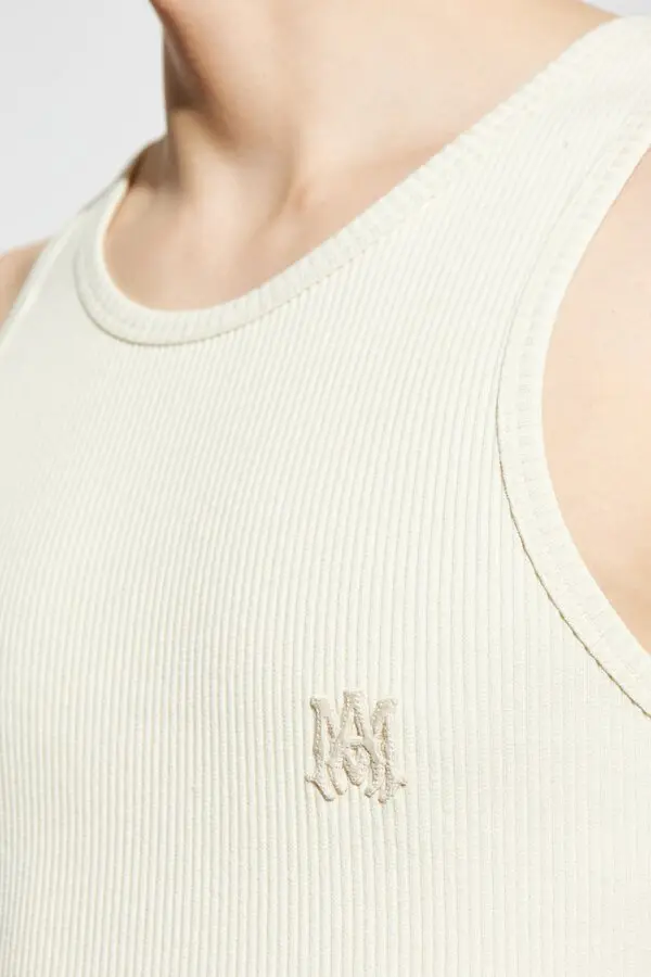 Amiri Logo Patch Ribbed Top