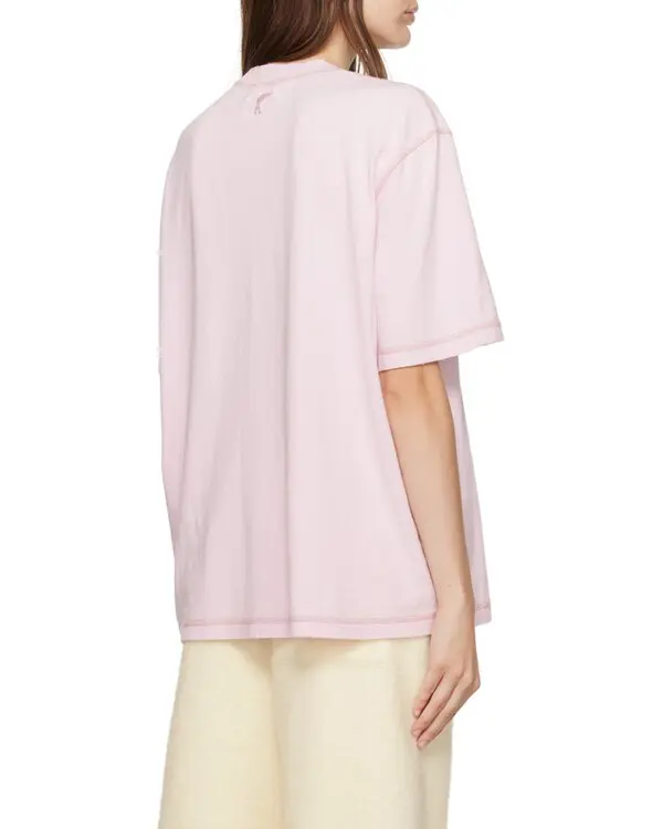 AMI Paris Logo-embroidered Crewneck T-shirt