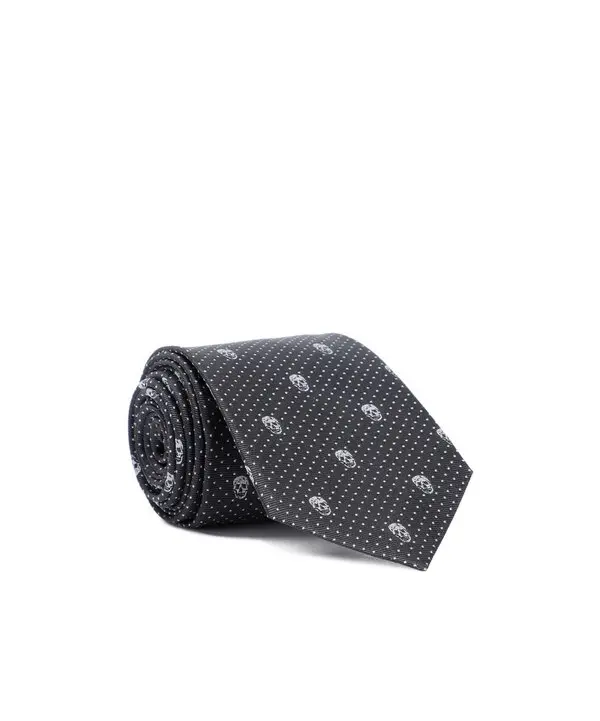 Alexander McQueen Skull Embroidered Tie