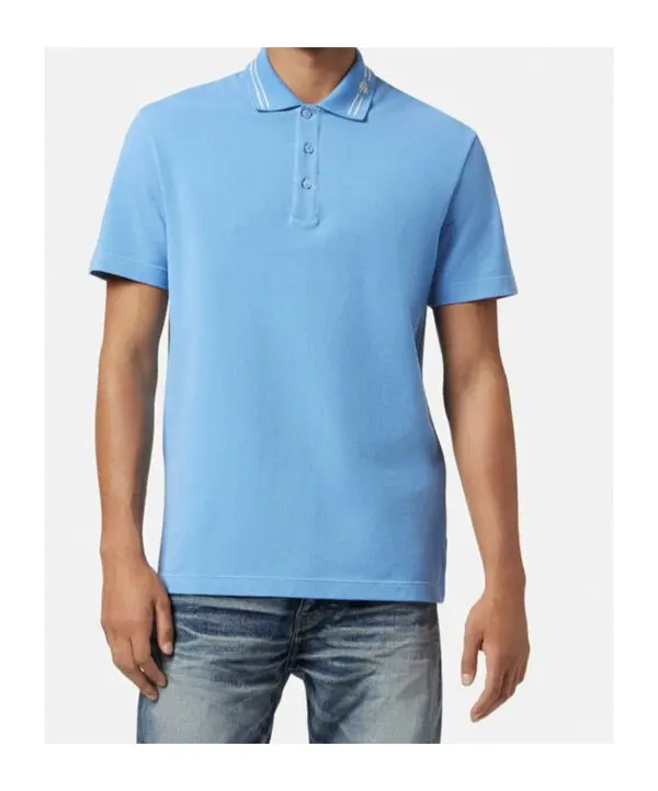 Versace Medusa-embroidered Short-sleeved Polo Shirt