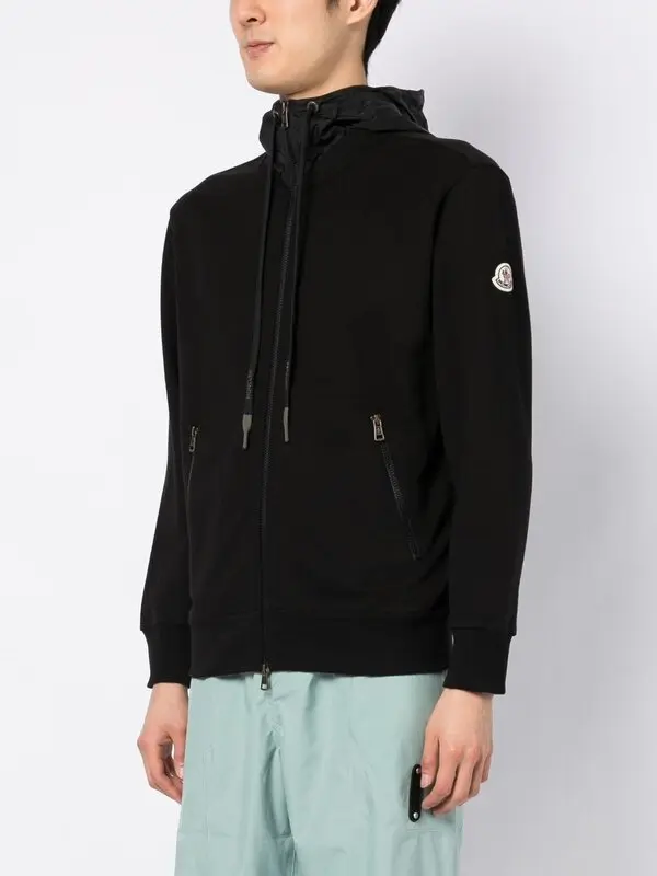 Moncler Zip Up Contrasted Hoodie