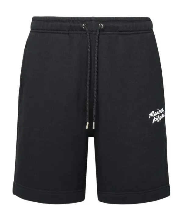 Maison Kitsuné Logo Embroidered Drawstring Bermuda Shorts