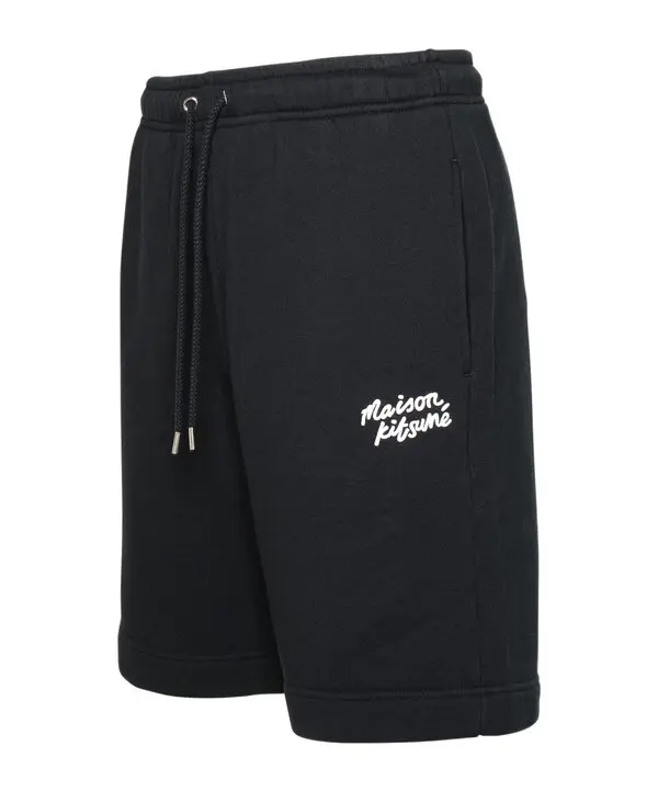 Maison Kitsuné Logo Embroidered Drawstring Bermuda Shorts