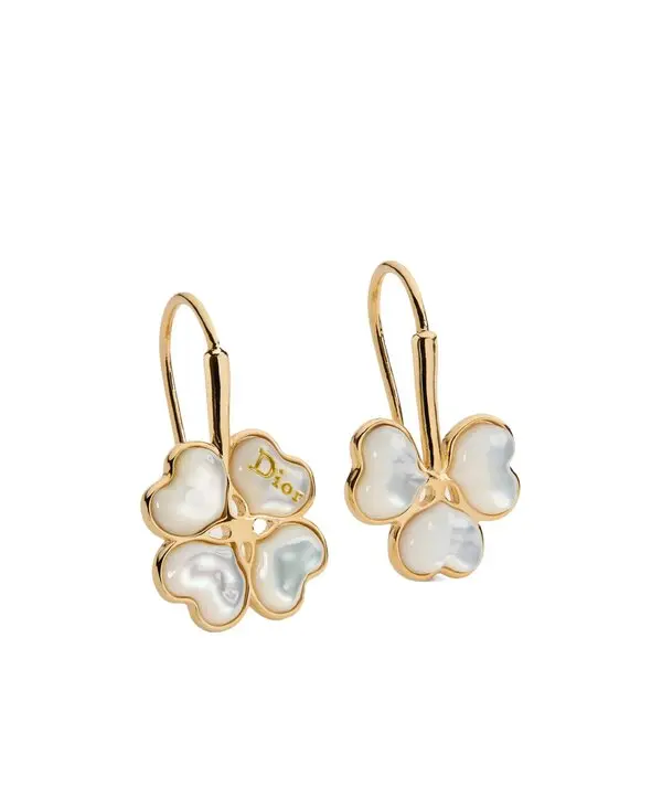 Dior Sparkling Clover Earrings - Yellow