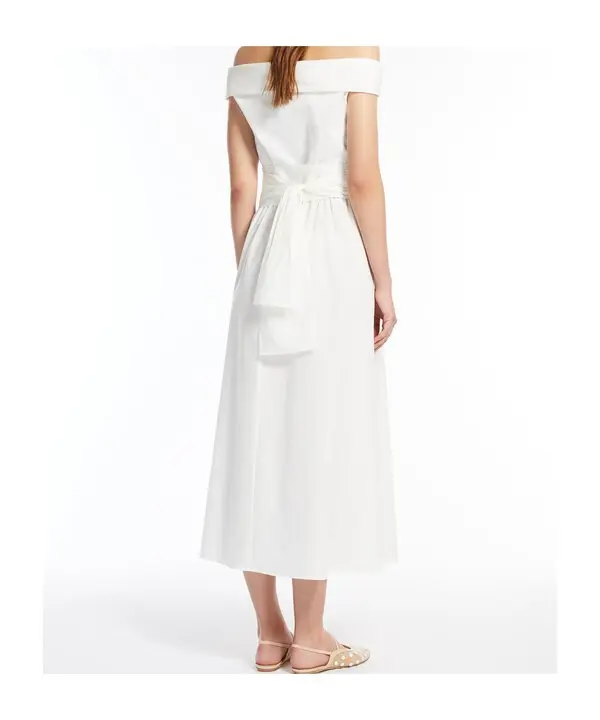 Max Mara Off-the-shoulder Poplin Dress