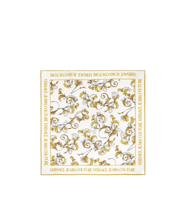 Versace Barocco Outline Scarf - White