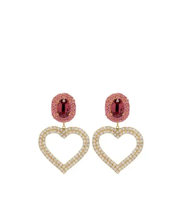 Magda Butrym Crystal-embellished Heart Clip-on Earrings - Yellow