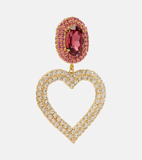Magda Butrym Crystal-embellished Heart Clip-on Earrings