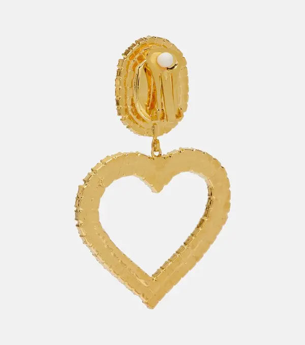 Magda Butrym Crystal-embellished Heart Clip-on Earrings