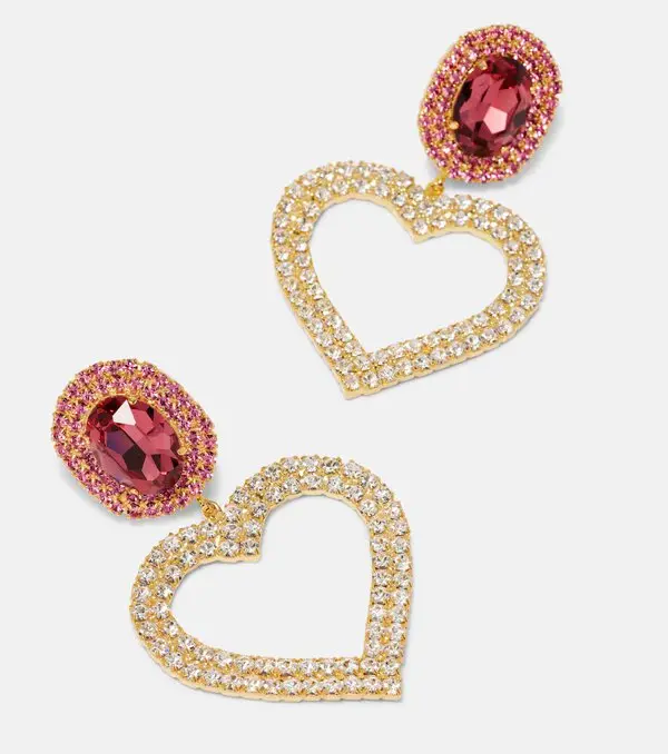Magda Butrym Crystal-embellished Heart Clip-on Earrings