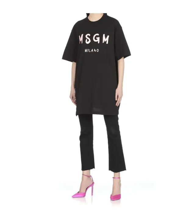 MSGM Logo Print T-shirt Dress