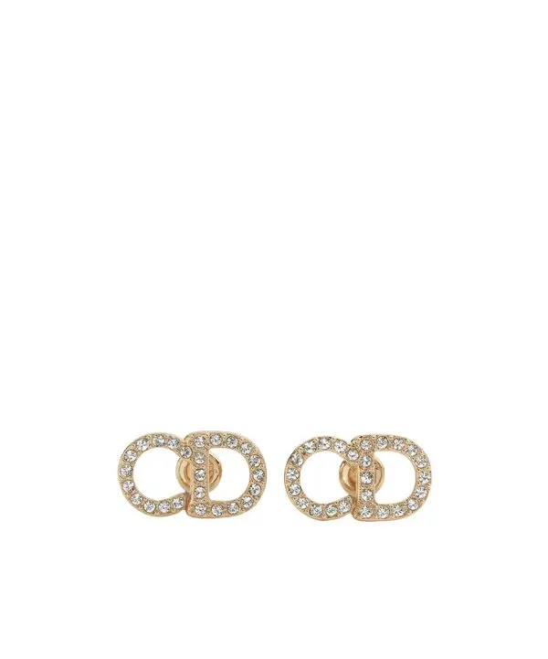 Dior Cd Signature Stud Earrings - Yellow