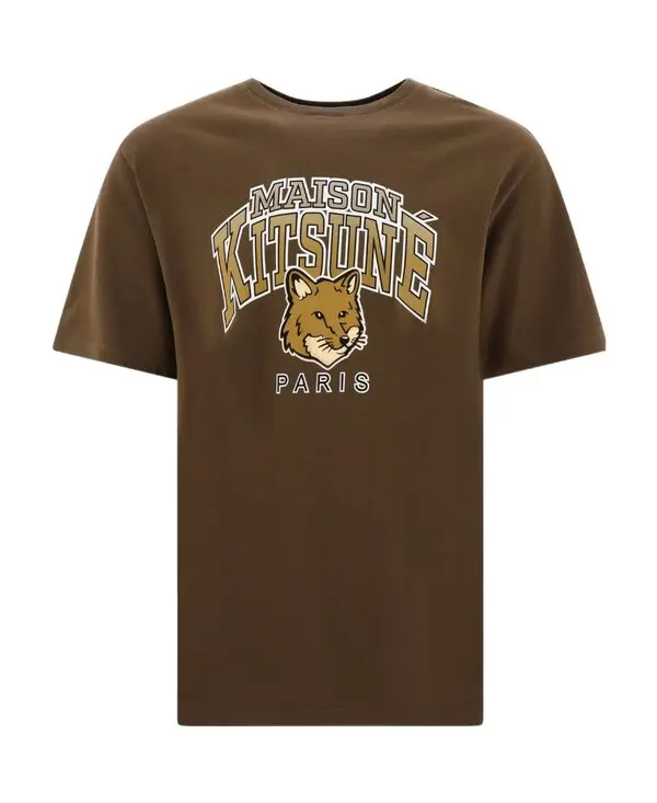 Maison Kitsuné Logo Printed Crewneck T-shirt