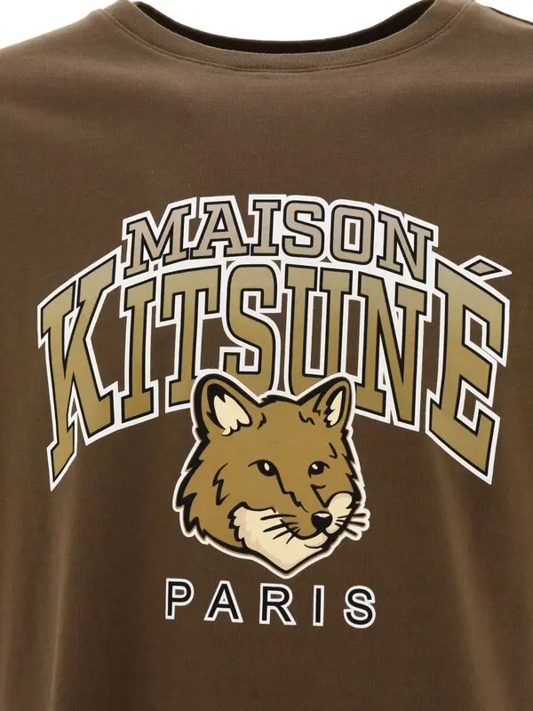 Maison Kitsuné Logo Printed Crewneck T-shirt