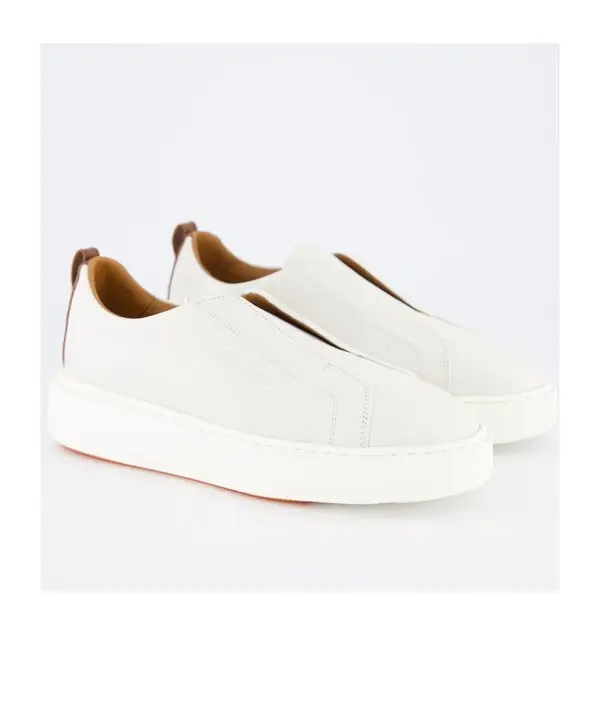 Santoni Round Toe Slip-on Sneakers