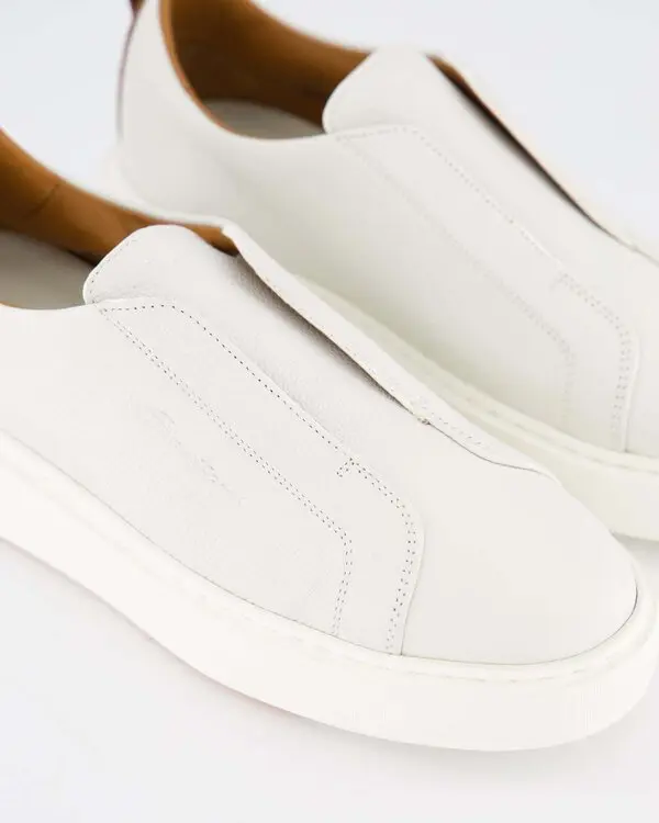 Santoni Round Toe Slip-on Sneakers