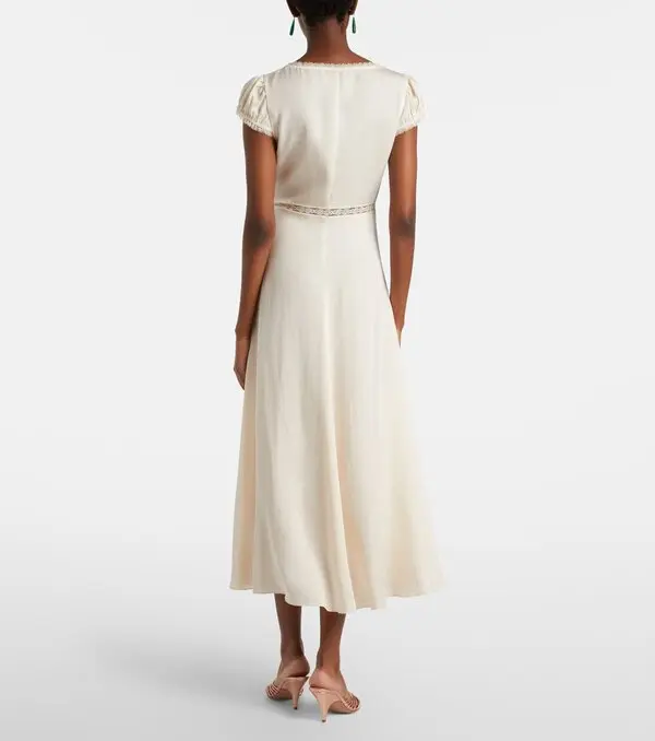 Posse Perla Lace-trimmed Midi Dress