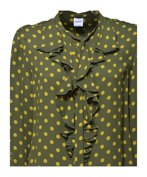 Aspesi Polka Dot Viscose Crepe Shirt