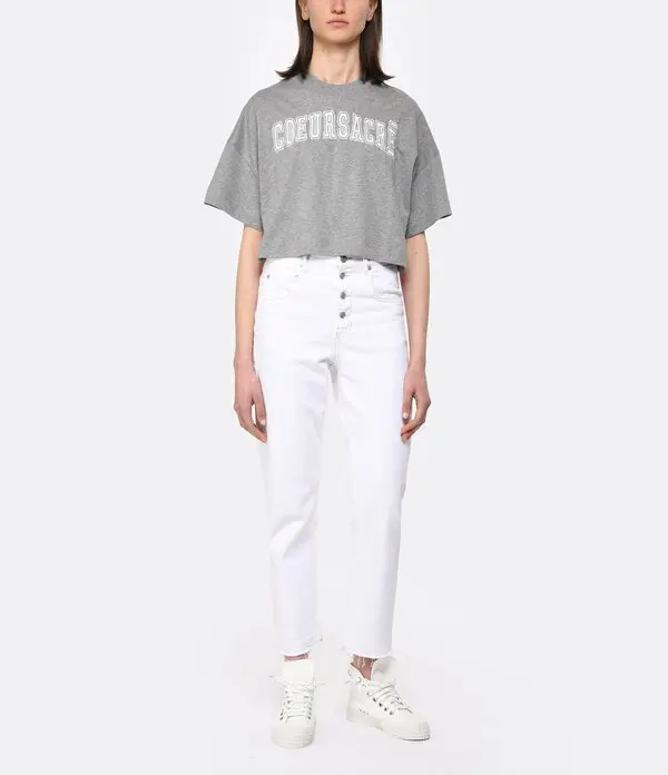AMI Paris Coeur Sacré Cropped Cotton T-shirt