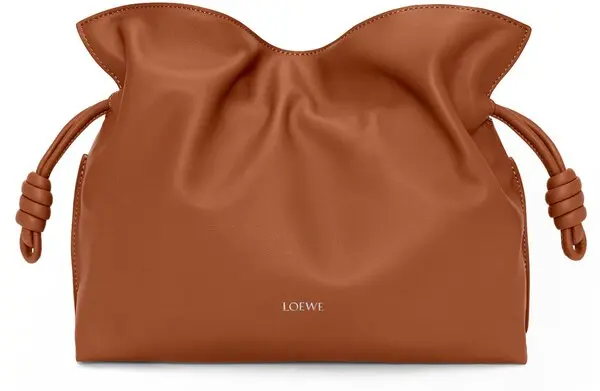 Loewe Medium Flamenco Clutch In Nappa Calfskin - Brown