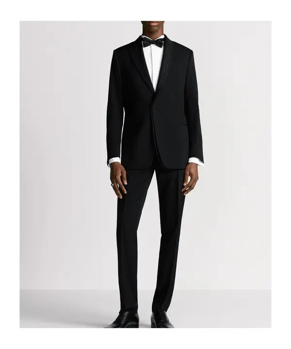 Dior Asymmetrical Shawl Collar Jacket With Oblique Pattern