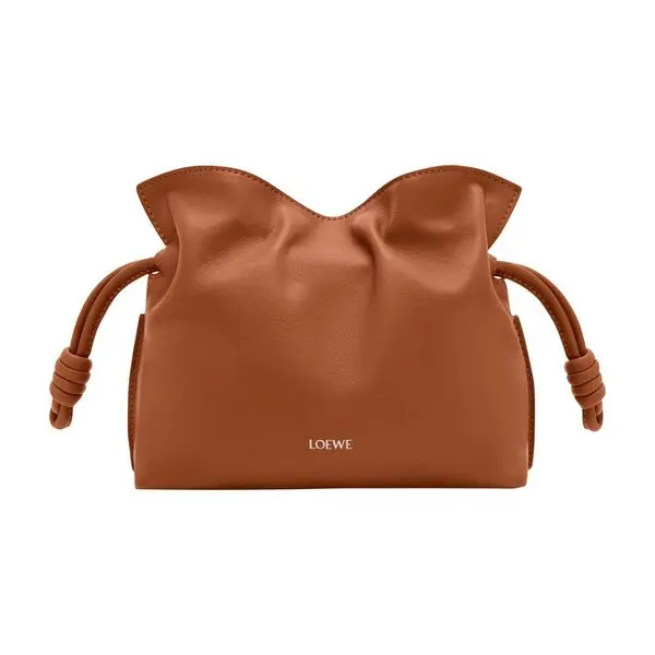 Loewe Mini Flamenco Clutch In Nappa Calfskin - Brown