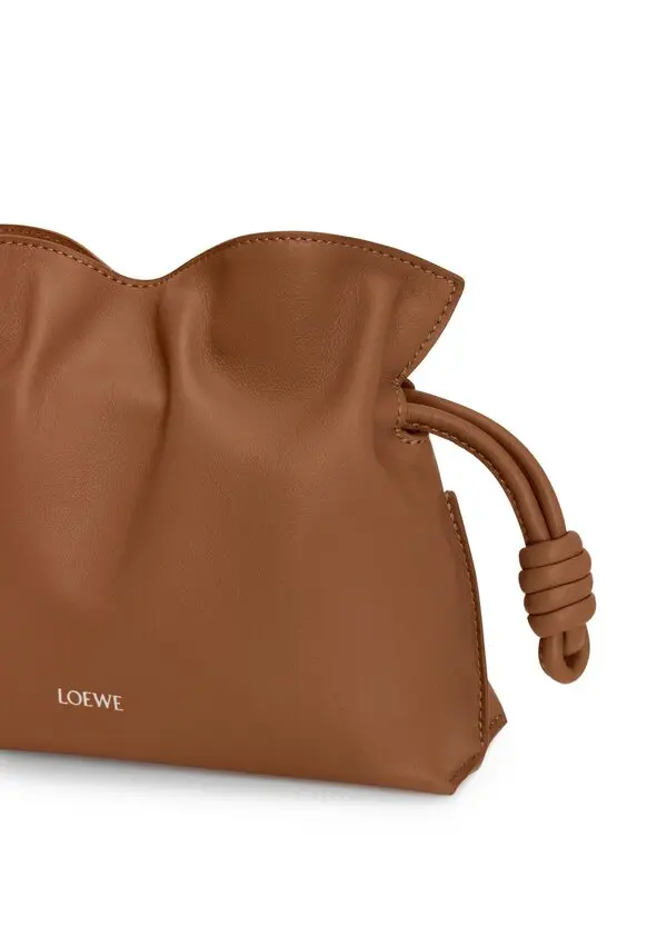 Loewe Mini Flamenco Clutch In Nappa Calfskin - Brown
