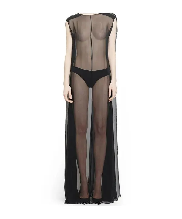 Saint Laurent Sheer Silk Maxi Dress