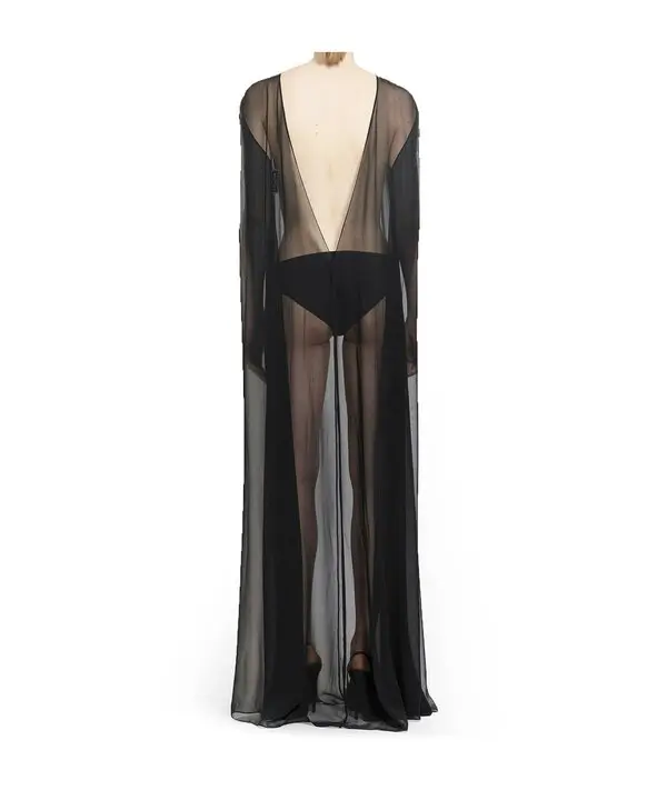 Saint Laurent Sheer Silk Maxi Dress