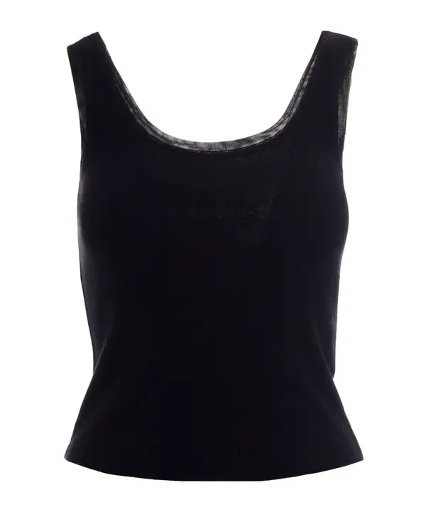 Patrizia Pepe Sleeveless Vest - Black