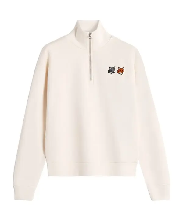 Maison Kitsuné Double Bold Fox Head Half Zip Sweatshirt