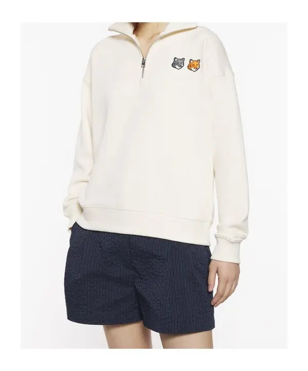Maison Kitsuné Double Bold Fox Head Half Zip Sweatshirt