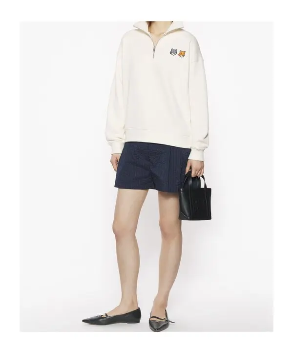 Maison Kitsuné Double Bold Fox Head Half Zip Sweatshirt