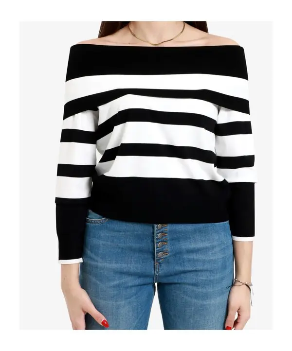 KAOS Boat Neck Striped Sweater
